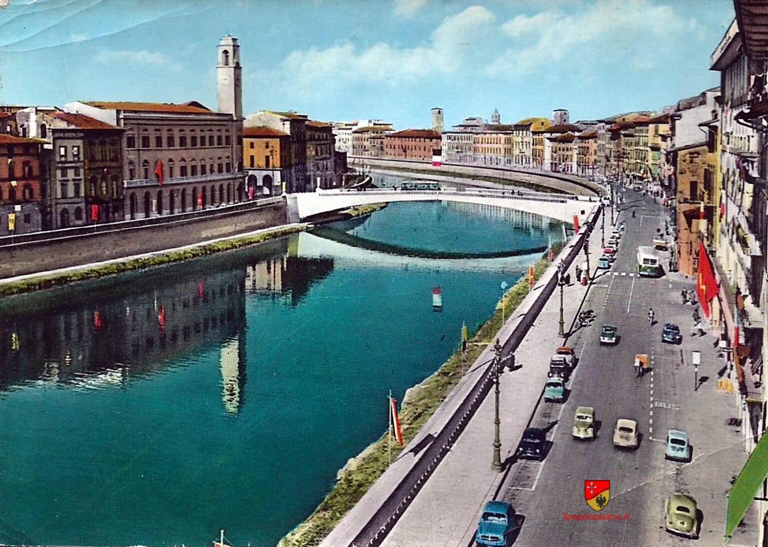 Lungarno e ponte di mezzo 1963 - Il Popolo Pisano